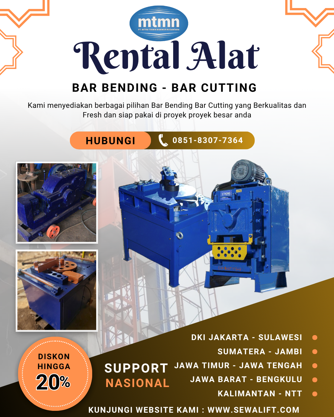 PT. MTMN Penyewaan Alat Bar Bender Bar Cutter Kota Padang | Sumatera ...